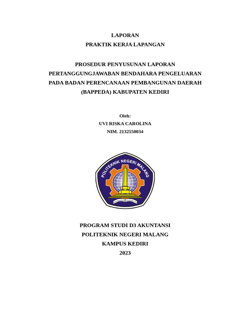 SUDAH Praktik Layout Laporan PKL | PDF