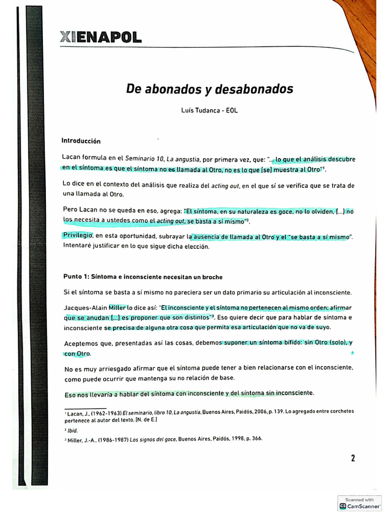 Luis Tudanca. de Abonados y Desabonados | PDF