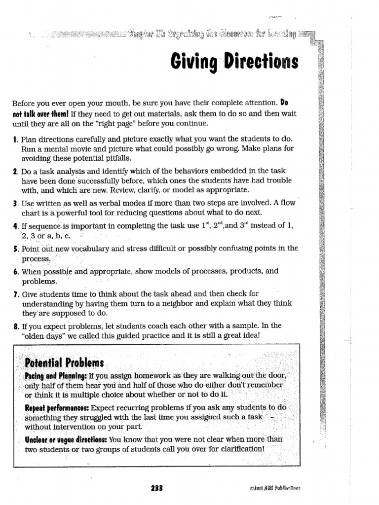 Giving Directions | PDF