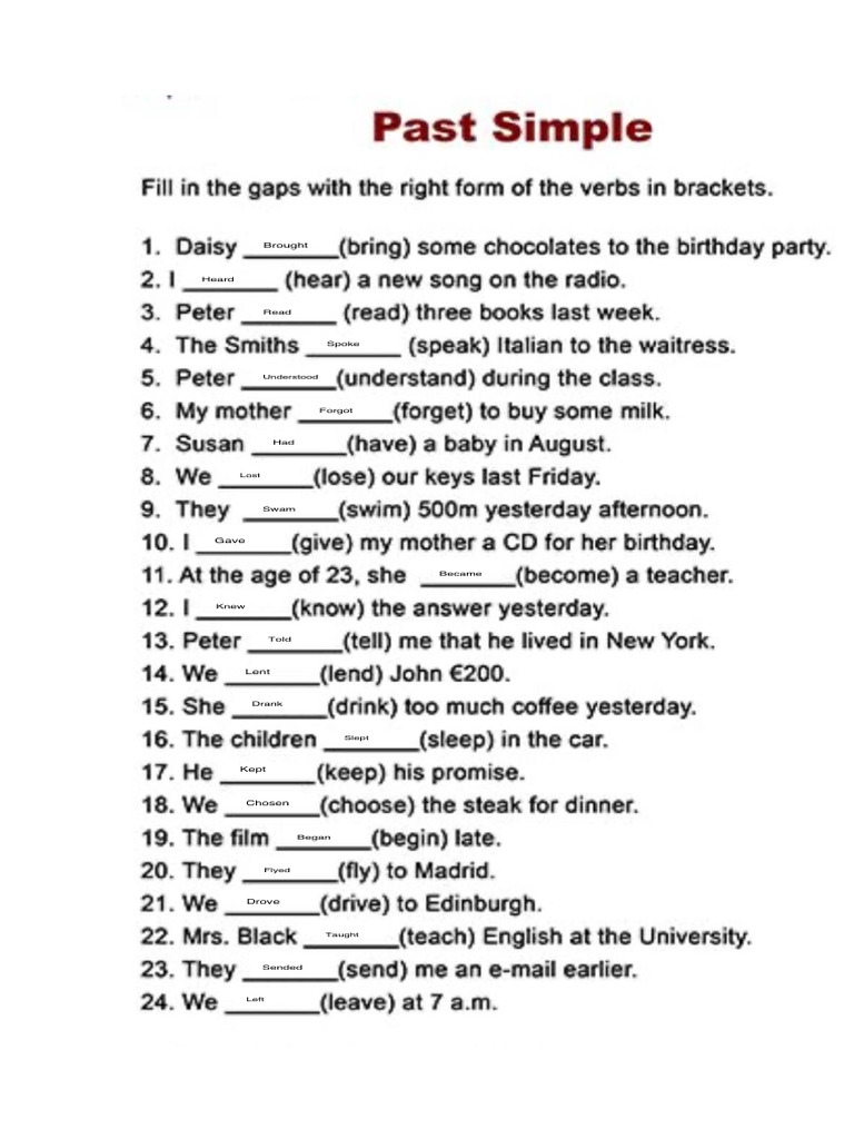 Simple Past Practice 2 | PDF
