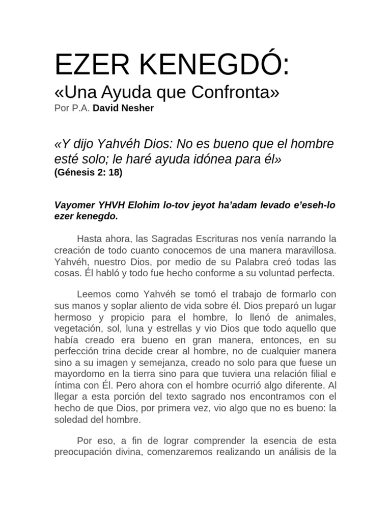 Ezer Kenegdó | PDF