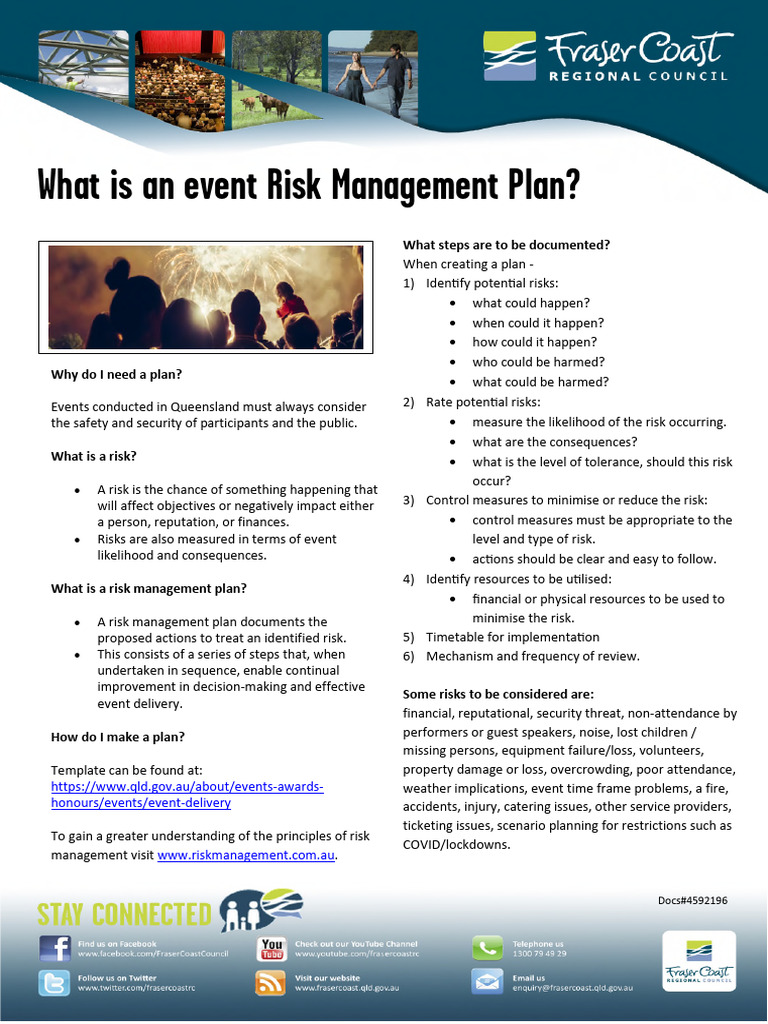 DOCSHBCC 4592196 v1 Fact Sheet What is an Event Risk Management Plan | PDF