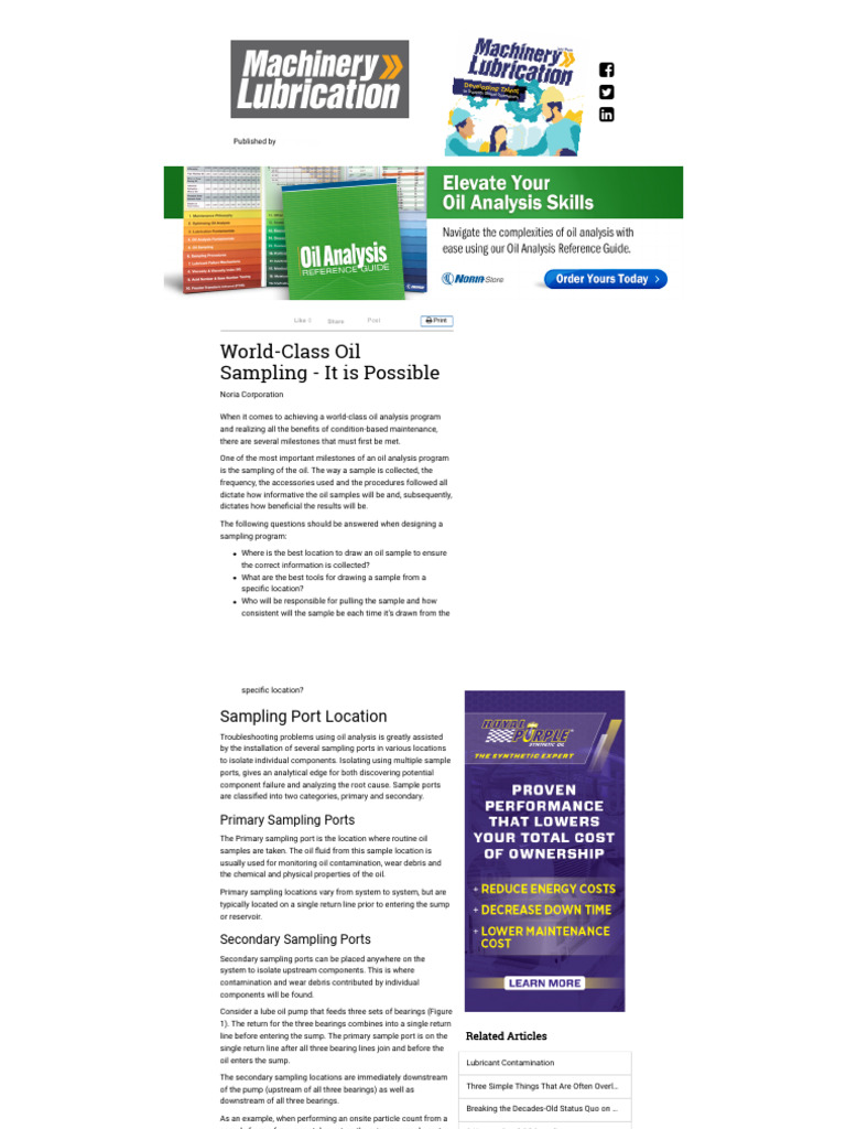 World-Class Oil Sampling - It Is Possible | PDF