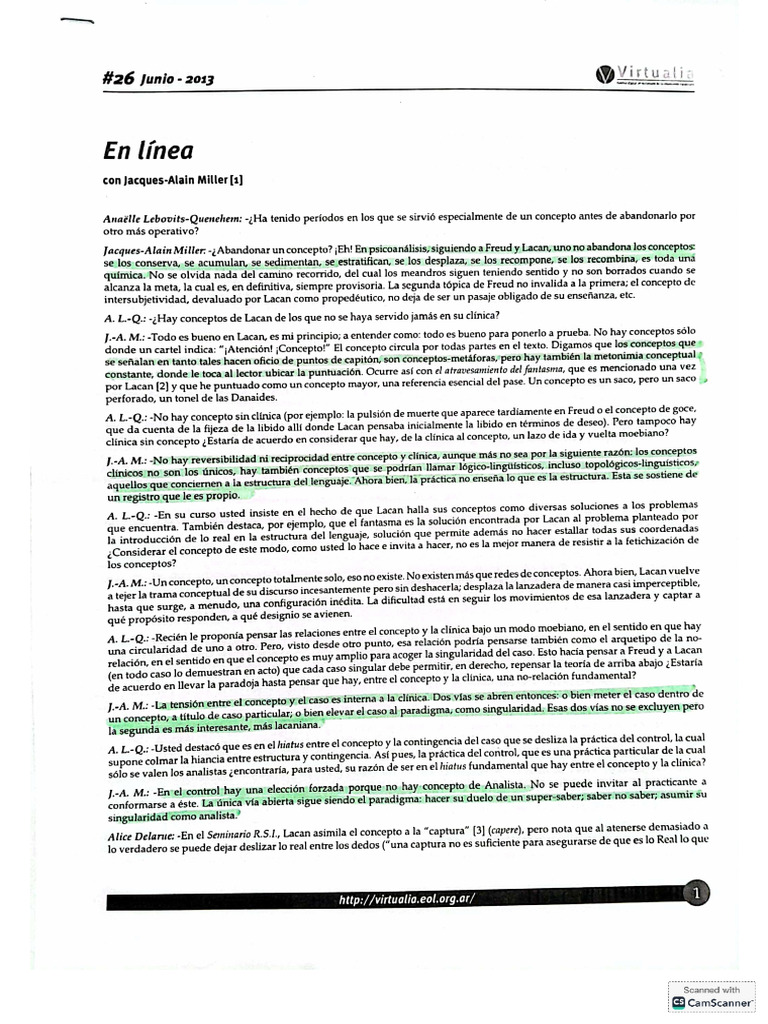 En Linea Con Jacques-Alain Miller | PDF
