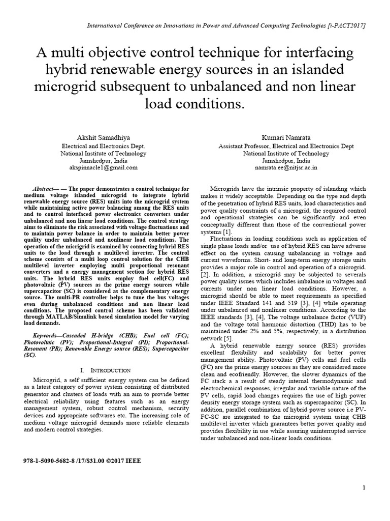 A Multi Objective Control Technique For Interfacing Pdf
