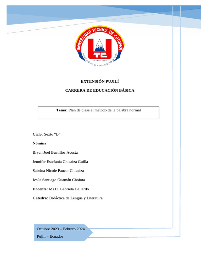 PLAN de CLASE 3ro Didactica | PDF