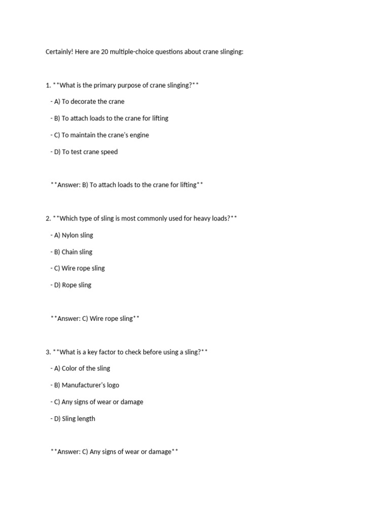 Slinging and Ringing Questions | PDF