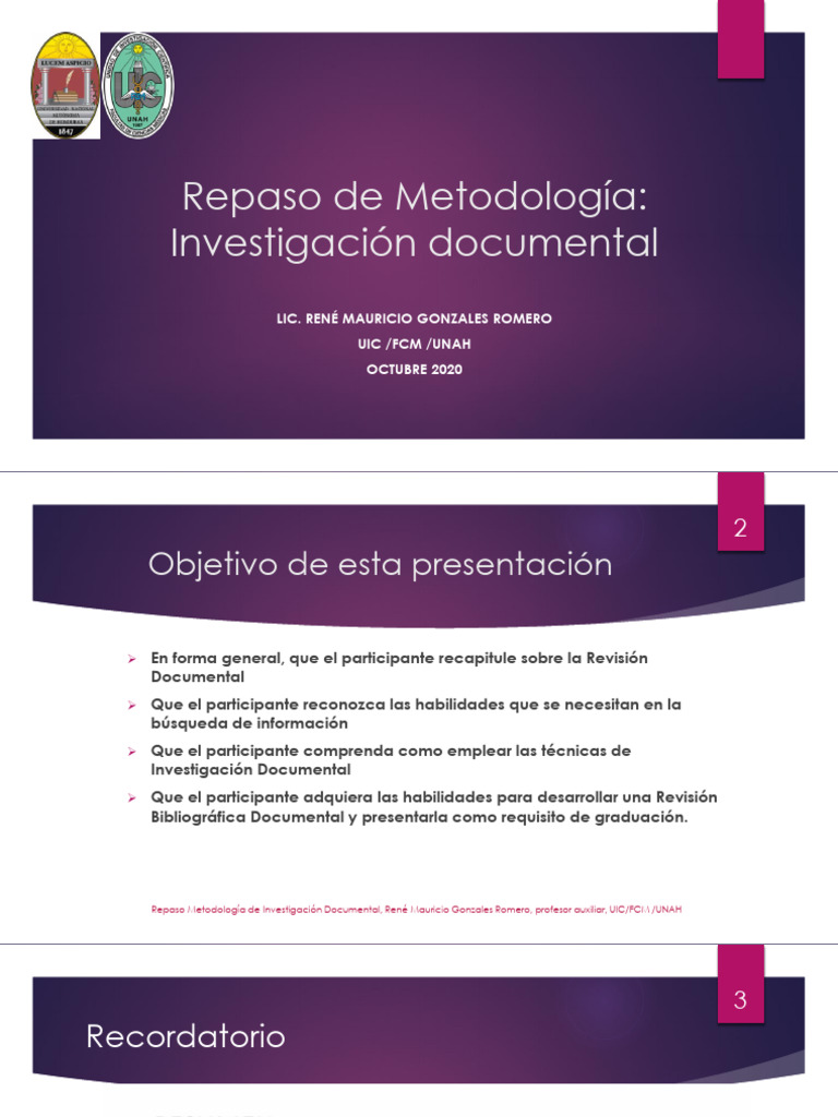 Presentación Inv - Documental RMGR 16-10-2020 | PDF