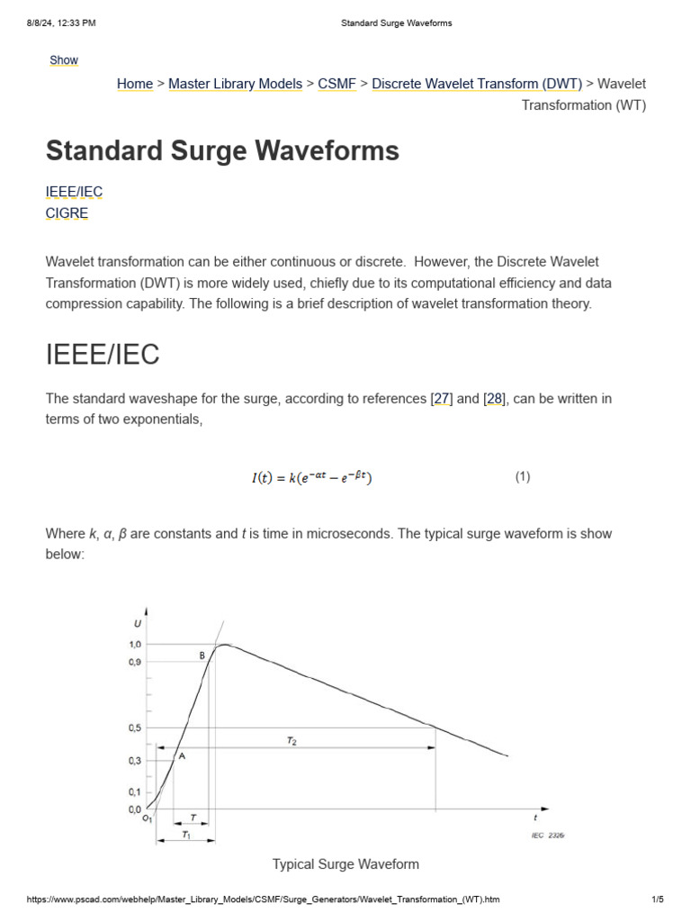 Standard Surge Waveforms | PDF