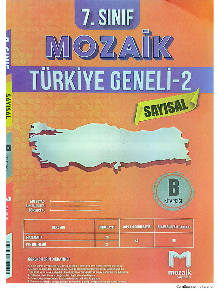 Mozaik 7. Sınıf Sayısal 2. Deneme | PDF