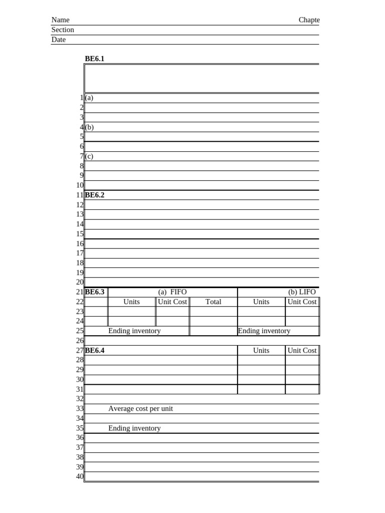 Chapter 6 - Workpapers | PDF