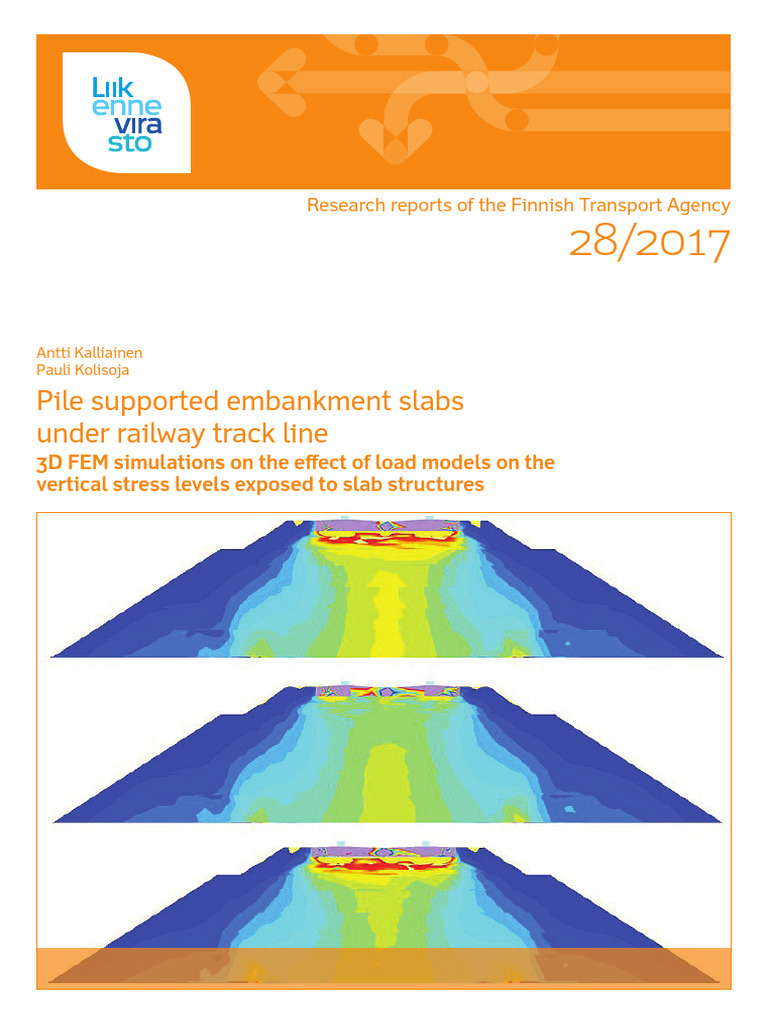 Pile Supported Embankment Slabs Under Railway Track Line - Kalliainen | PDF