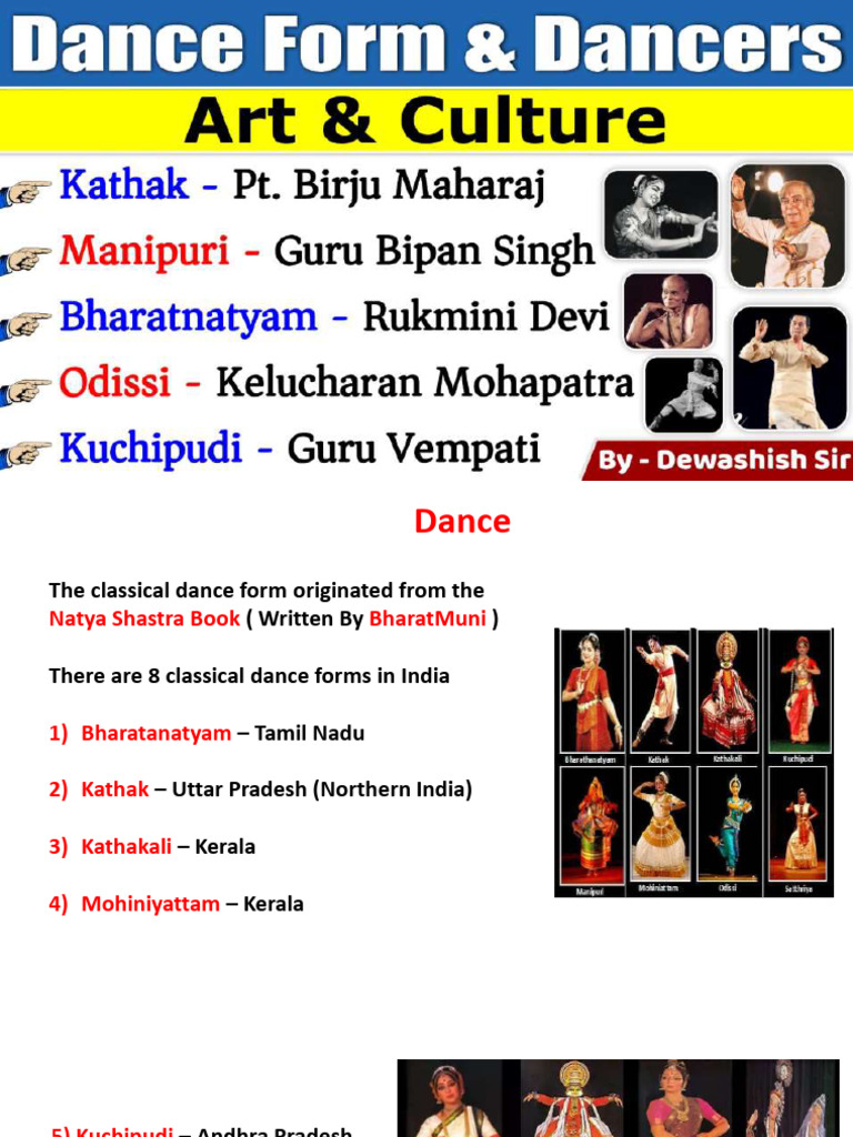 Dance Form & Dancers Important Personalities & Dance | PDF