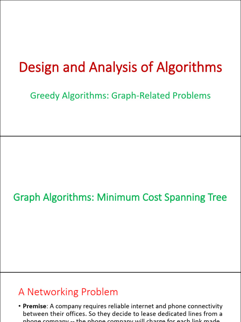 Topic 4 - Greedy Method For Graph Problems | PDF