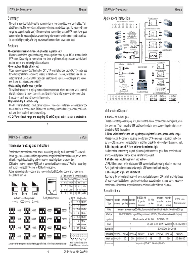 Video Balun Usermanual | PDF