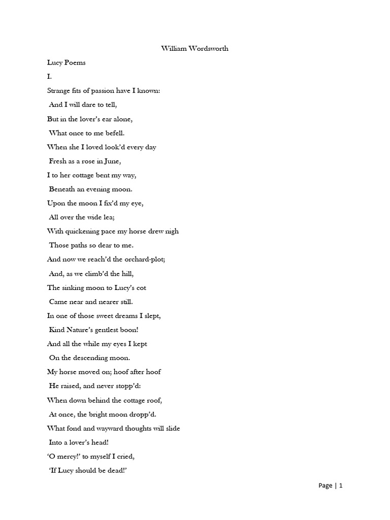 William Wordsworth Poems | PDF | Art