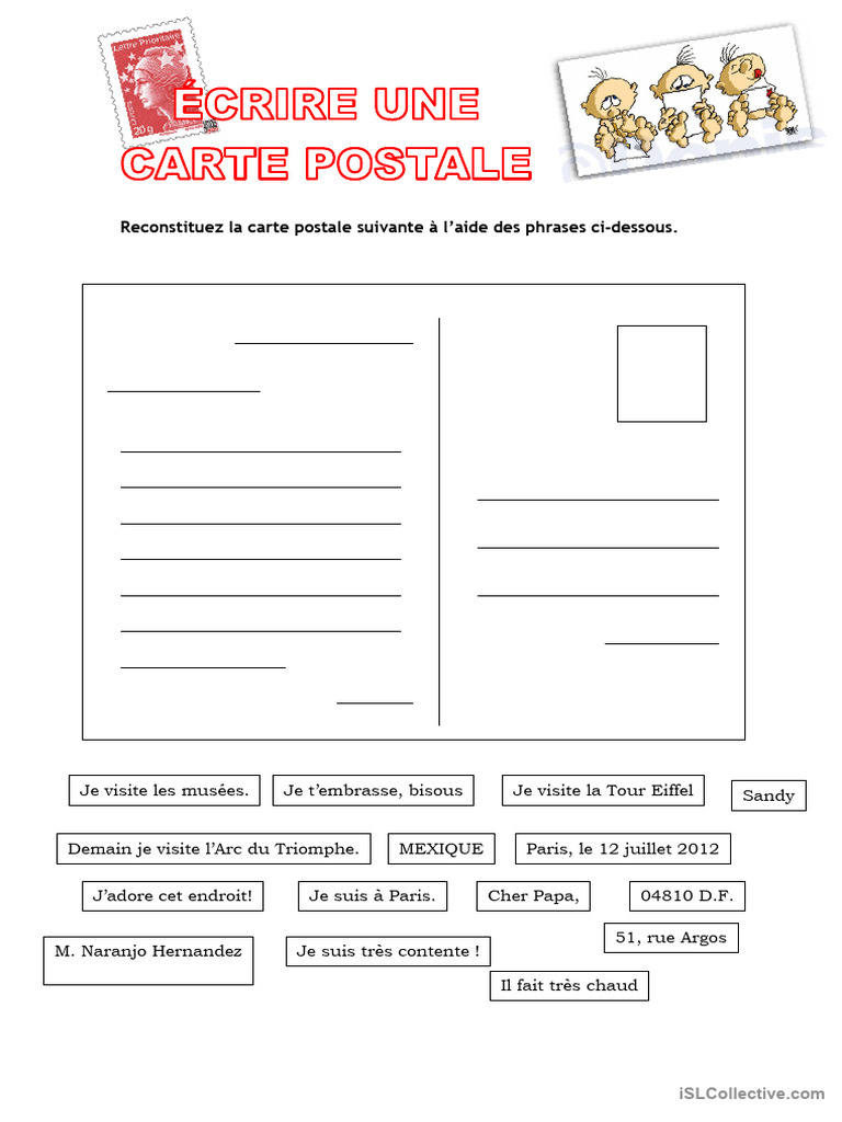 Écrire Une Carte Postale | PDF