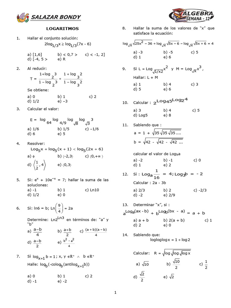 Algebra 12 | PDF