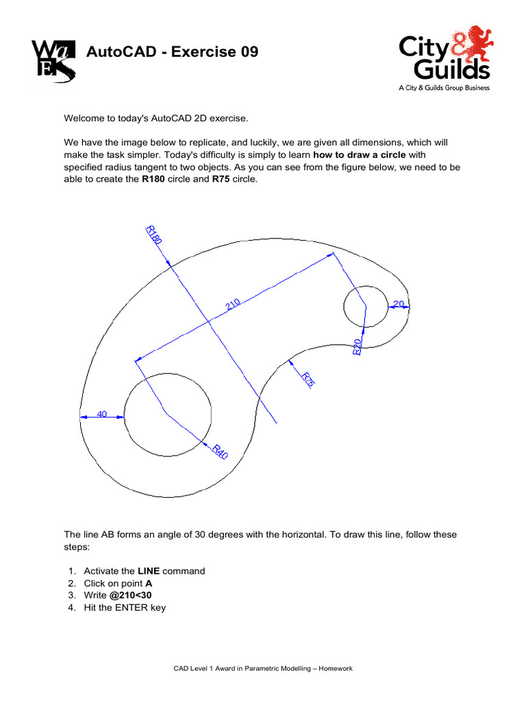 AutoCAD - Exercise 09 | PDF