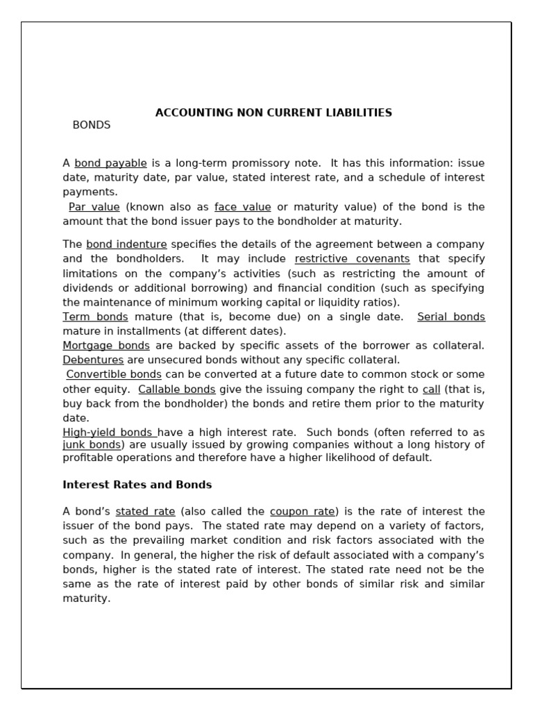 Accounting For Non Current Liabilities | PDF
