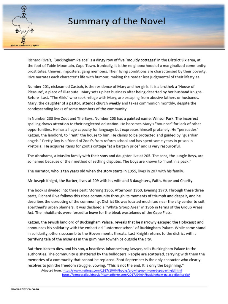 BP Summary of The Novel | PDF