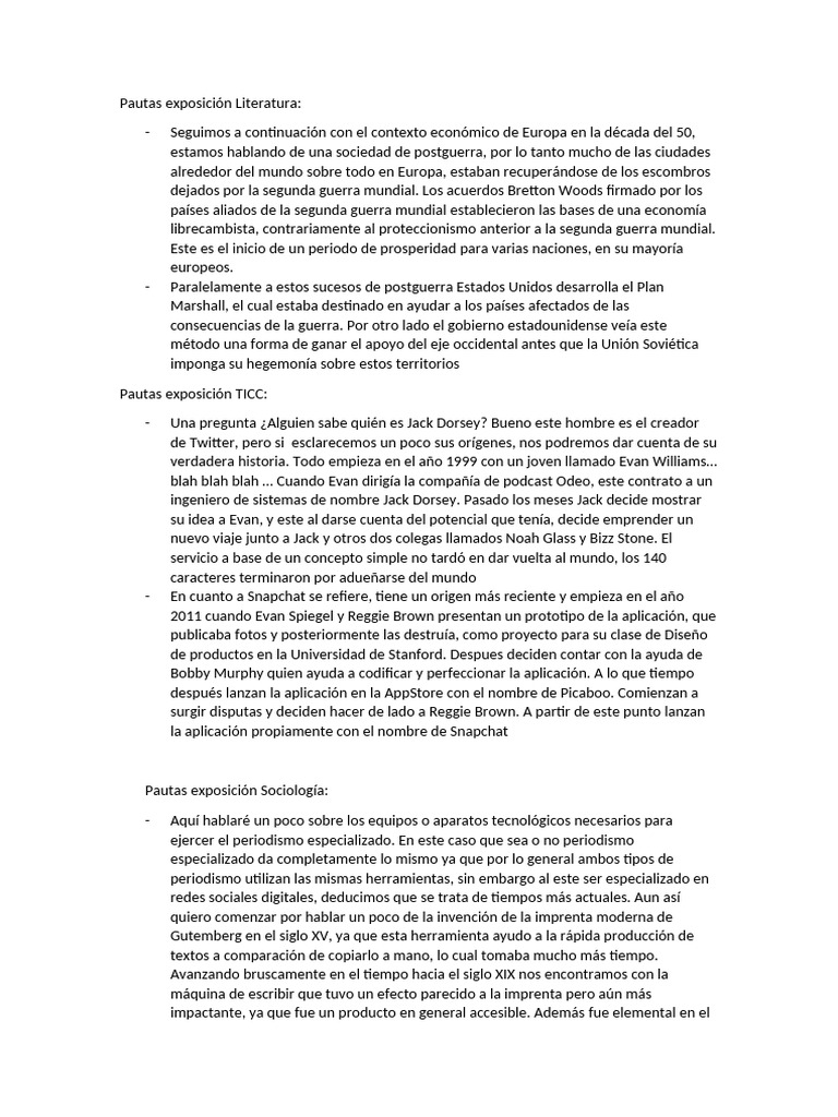 Pautas Exposiciones | PDF