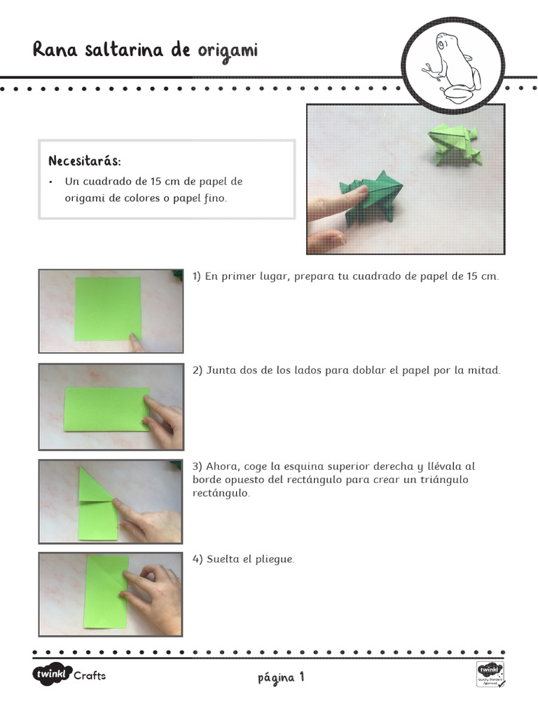 Manualidad Rana Saltarina de Origami Twinkl Crafts - Ver - 1 | PDF