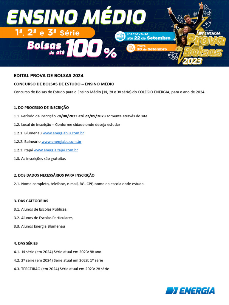 EDITAL_PROVA_DE_BOLSAS_2024 | PDF