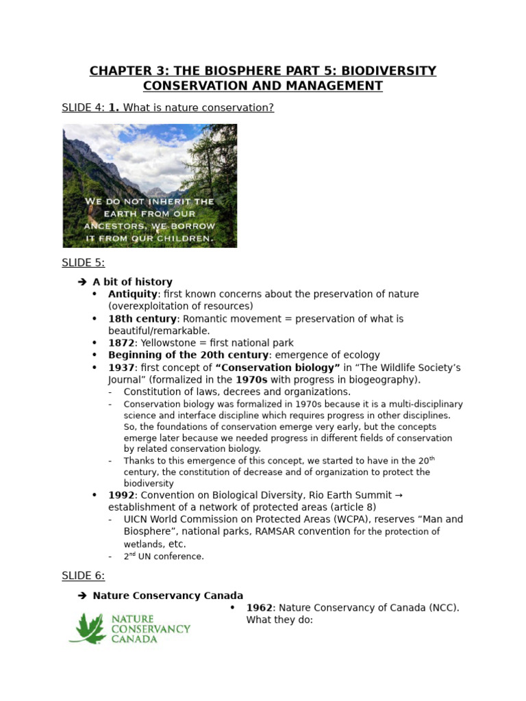 Chapter 3 Biosphere Part 5 | PDF | Protected Area | Science & Mathematics