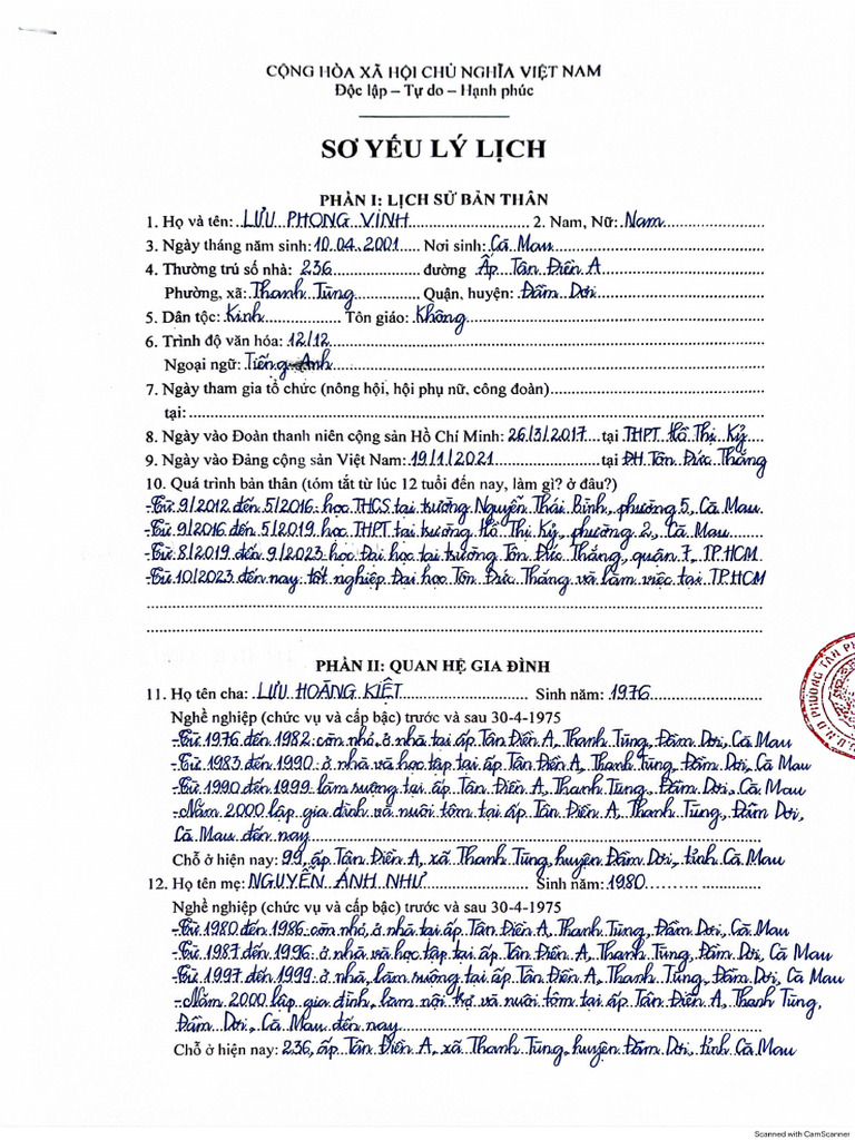 So yeu ly lich (1) yeu LI LiCH | PDF