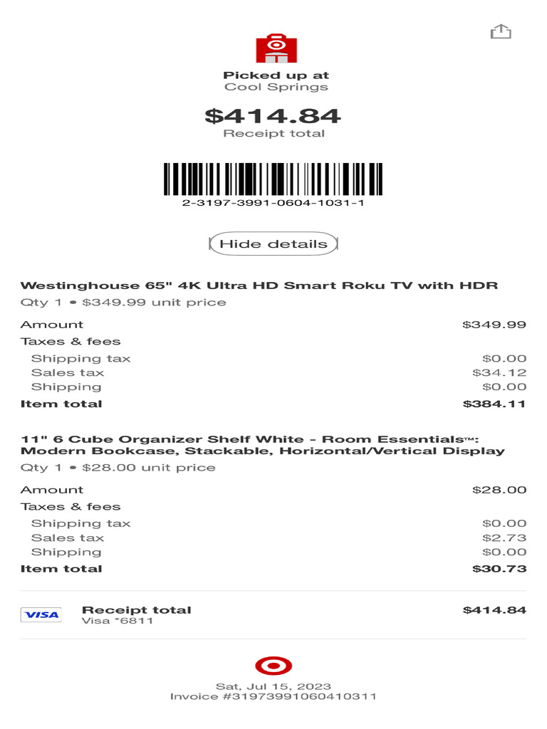 Adriana TV Receipt | PDF