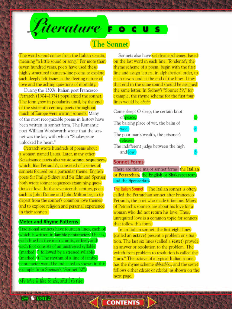 2.1 The Sonnet | PDF