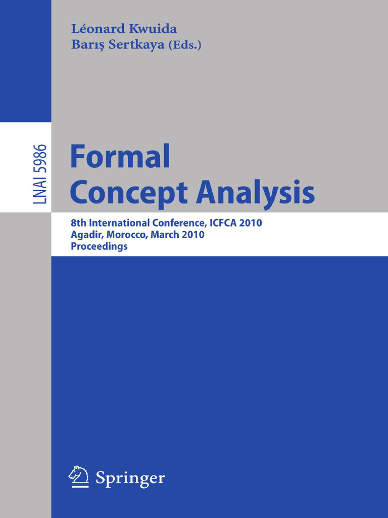Formal Concept Analysis (8th International Conference, ICFCA 2010, Agadir) | PDF