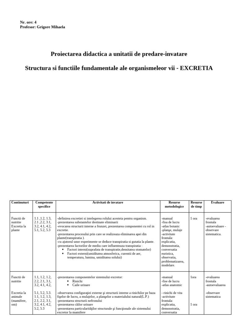 0 Unit - Inv. Excretia | PDF