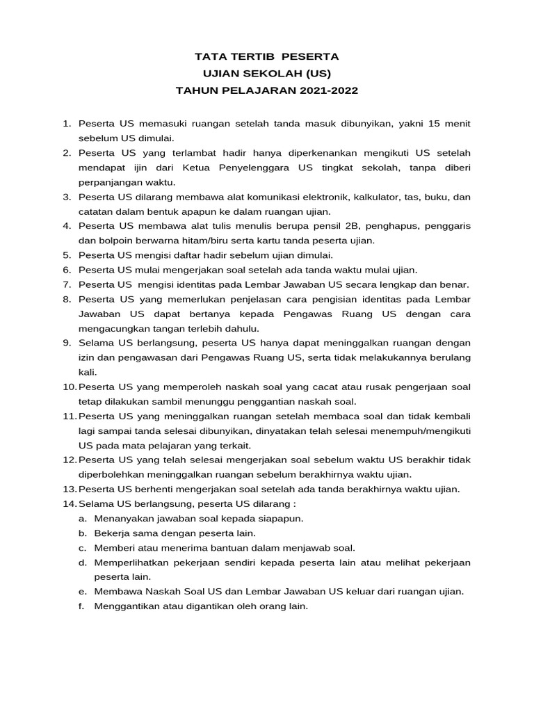 Tata Tertib Peserta | PDF