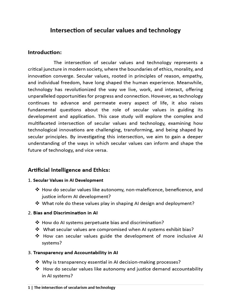 Intersection of Secular Values and Technology | PDF | Security | Computer Security