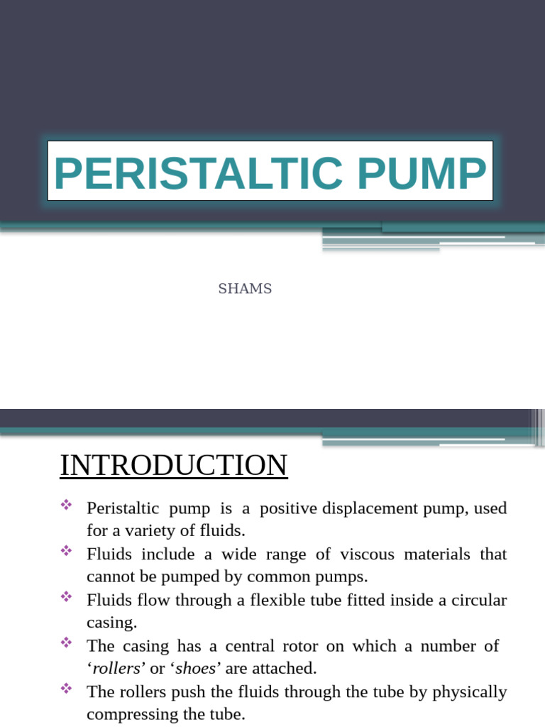 Peristaltic Pump Presentation | PDF