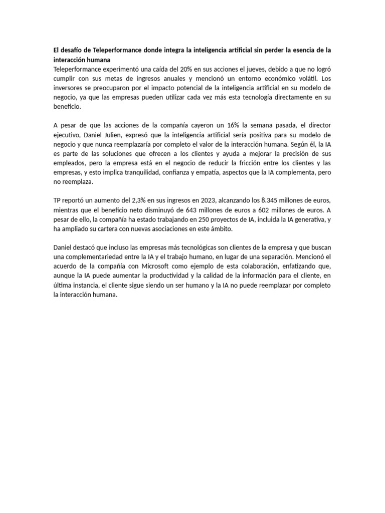 Articulo 10-Teleperformance | PDF
