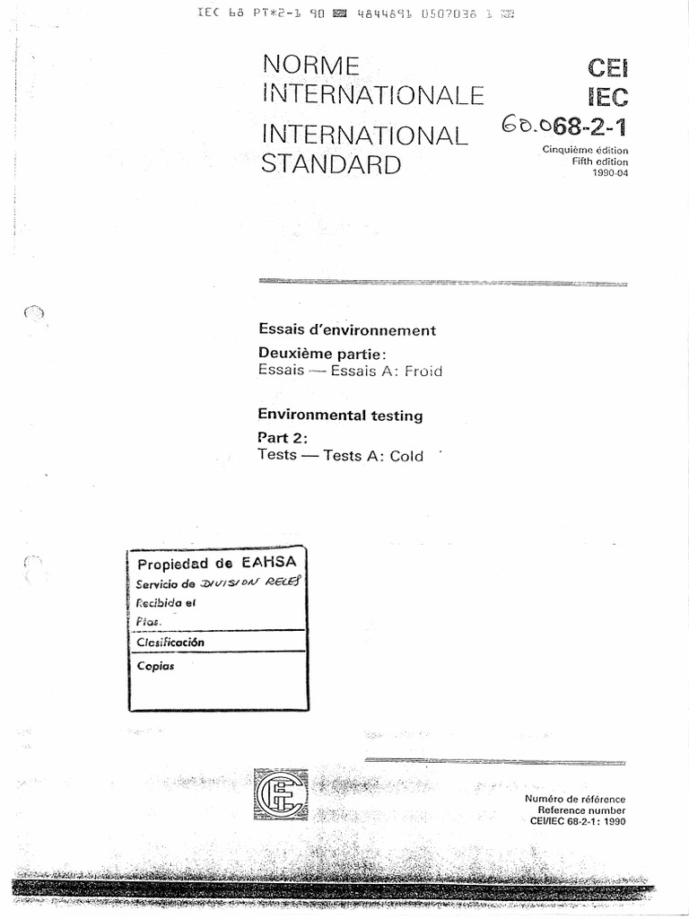 60068-2-1 Iec 1990 | PDF