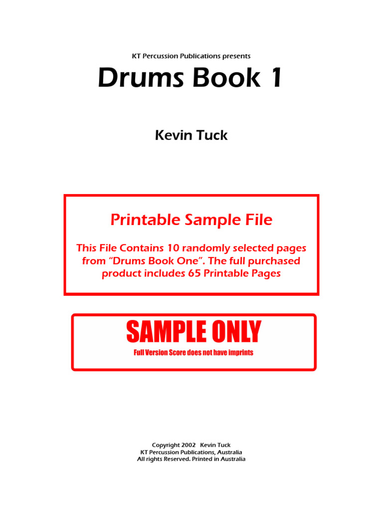Printable Drumbookssample | PDF | Musical Forms | Rhythm And Meter