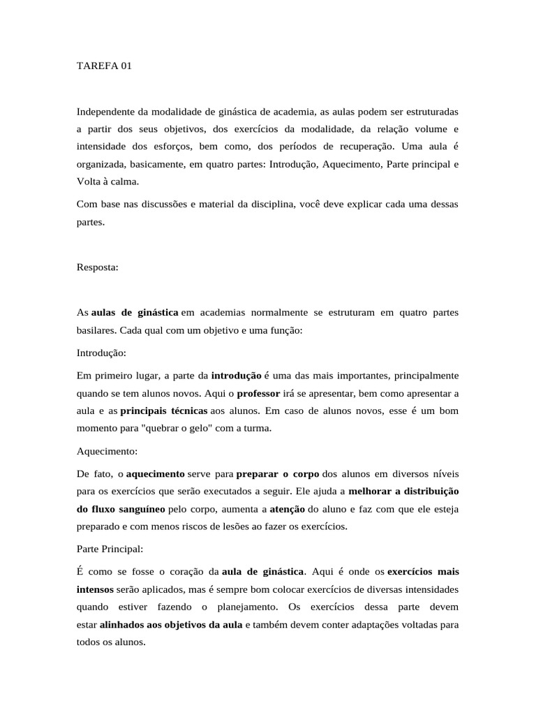 Atividade Prática Ginástica | PDF
