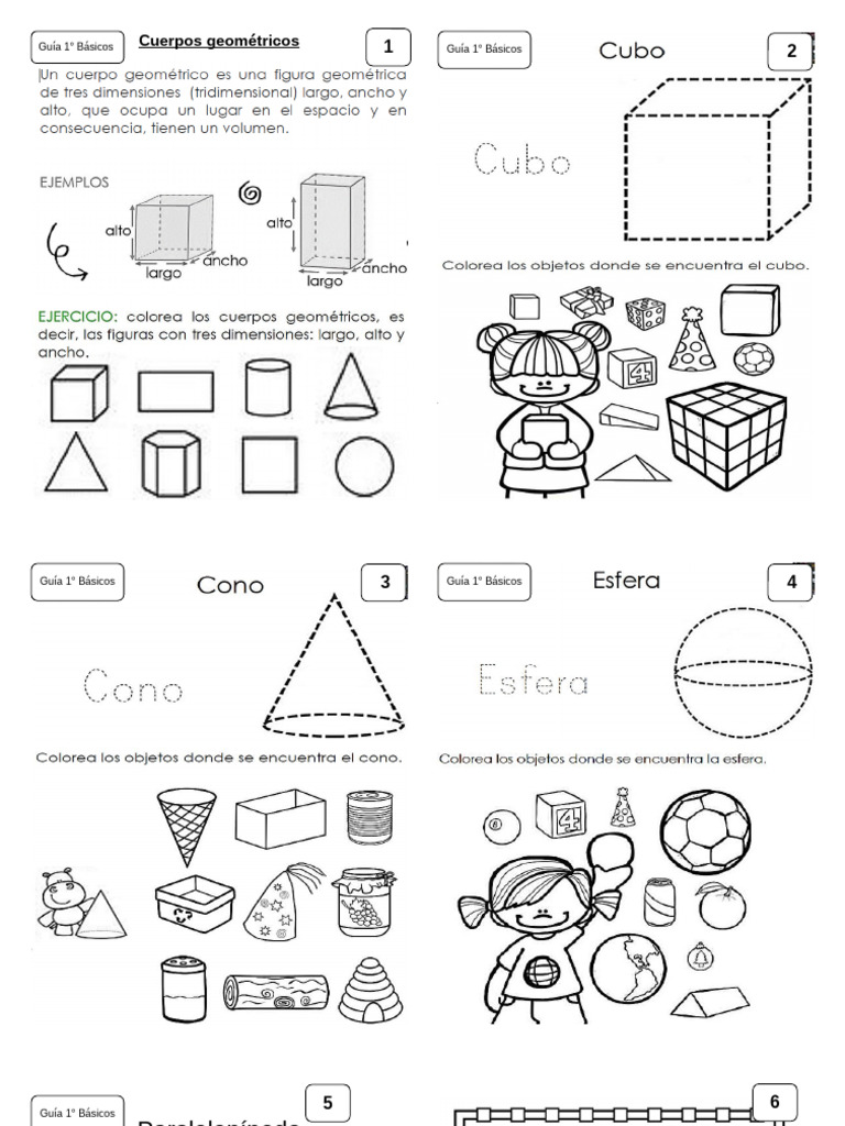 Guía de Cuerpo geométricos | PDF