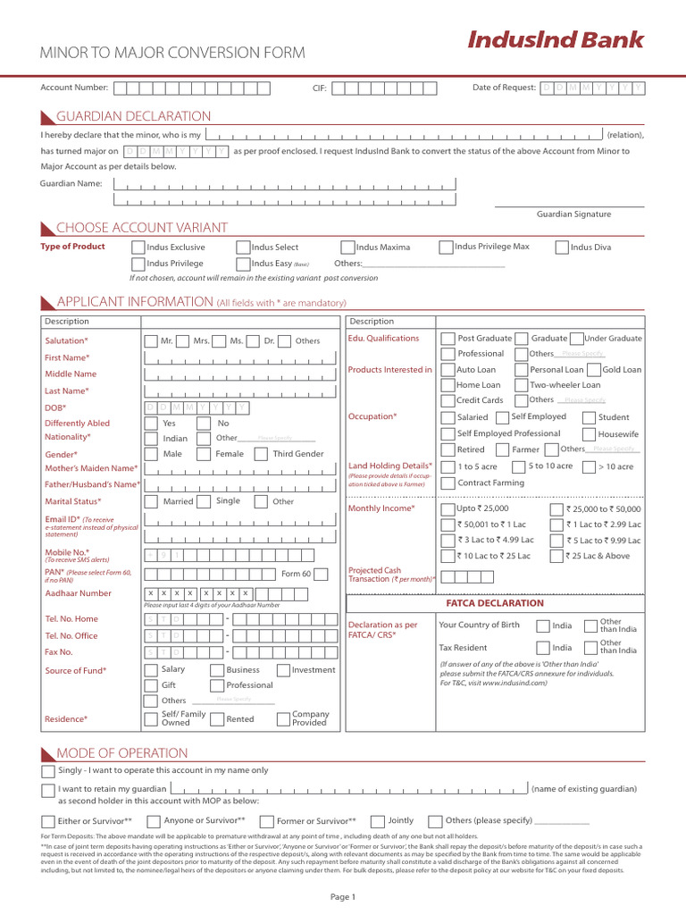 Minor To Major Conversion Form Non PIONEER | PDF