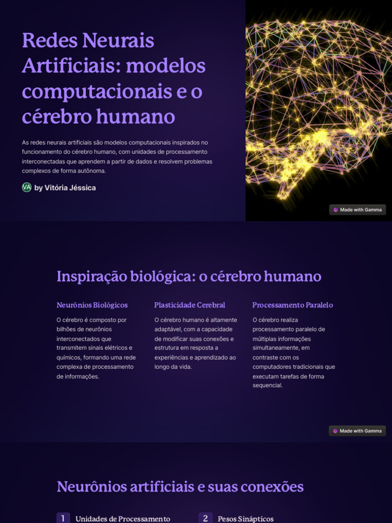 Redes Neurais Artificiais Modelos Computacionais e o Cerebro Humano | PDF