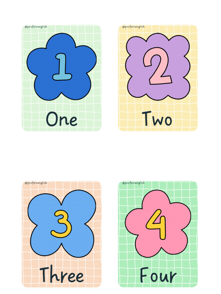 Flashcards Numbers 0 - 9 | PDF