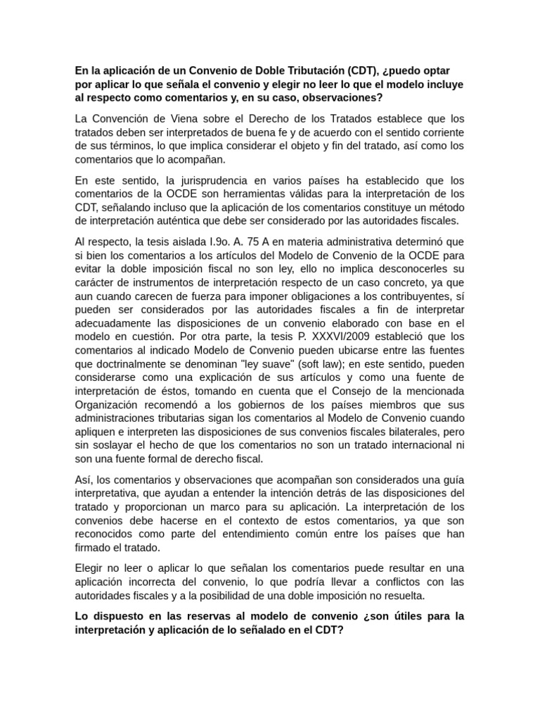 Estructura de Los Tratados para Evitar La Doble Imposición Con ...