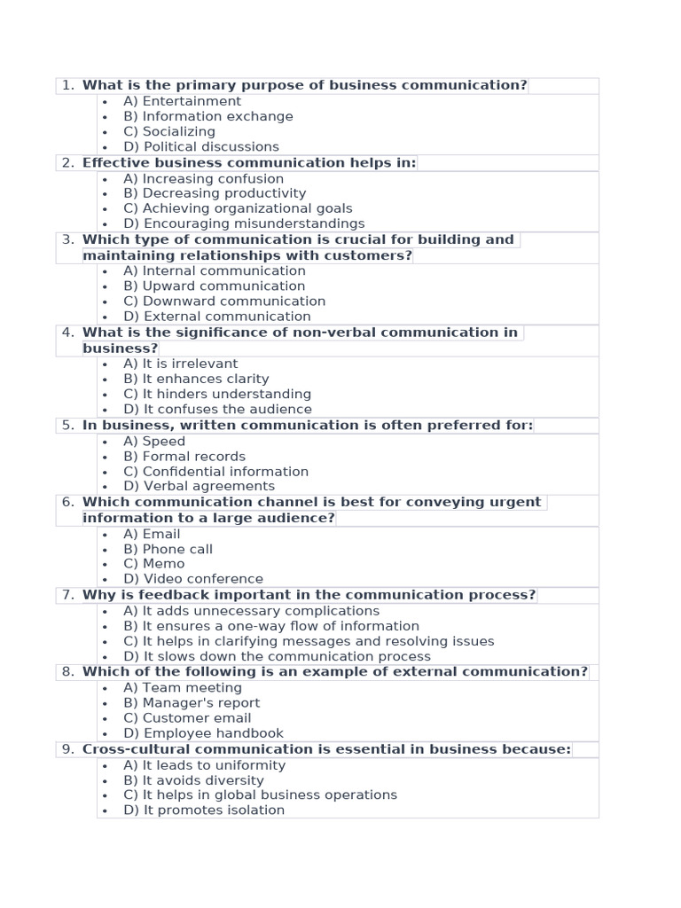 Bcs MCQ Unit 1 | PDF