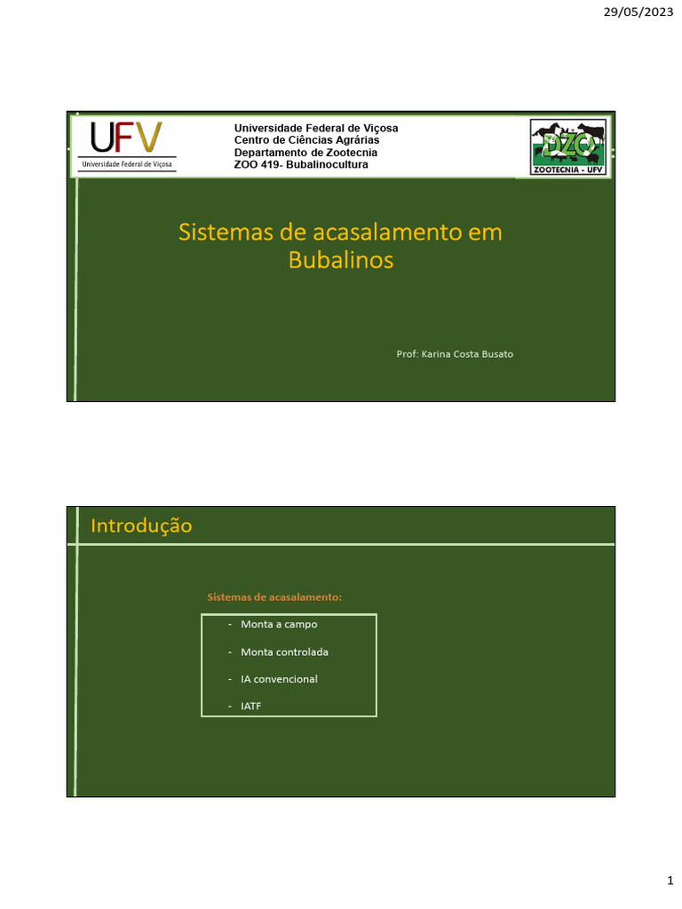 Slides Sistemas Acasalamento 2023 | PDF