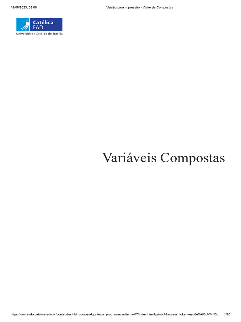Versão para Impressão - Variáveis Compostas | PDF