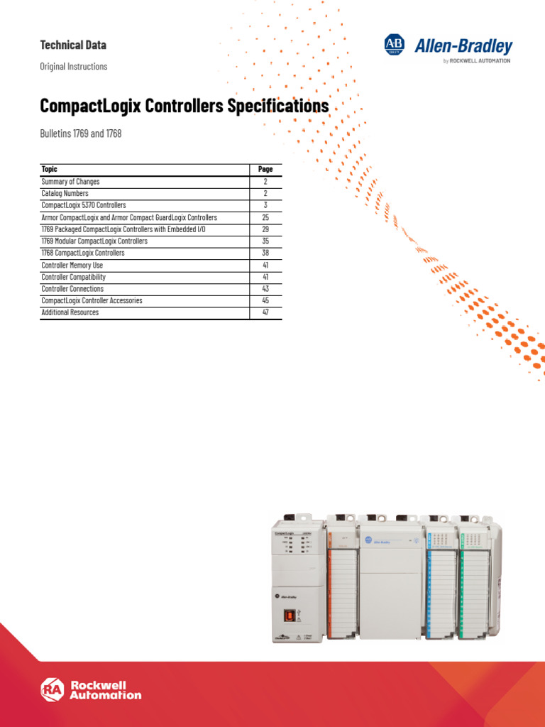Compactlogix Controllers Specifications: Technical Data | PDF